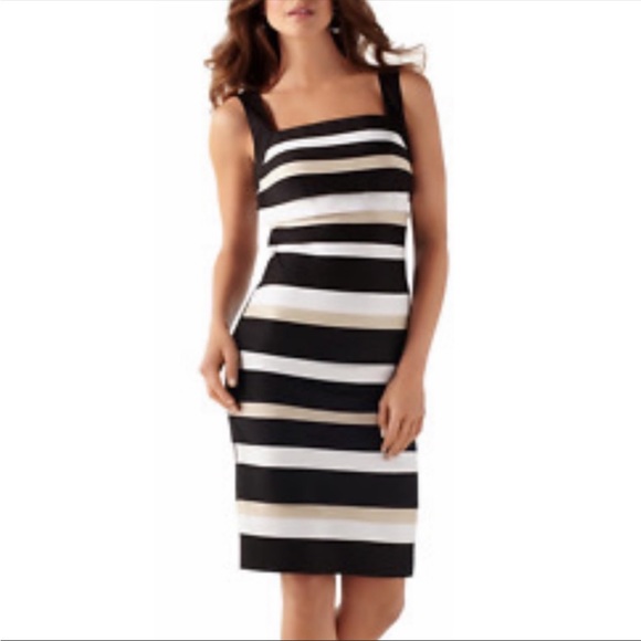White House Black Market | Dresses | Whbm Striped Colorblock Sheath ...